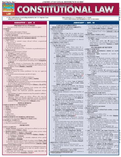 Constitutional Law (Quick Study: Law) by Inc. BarCharts (2011-12-31 ...