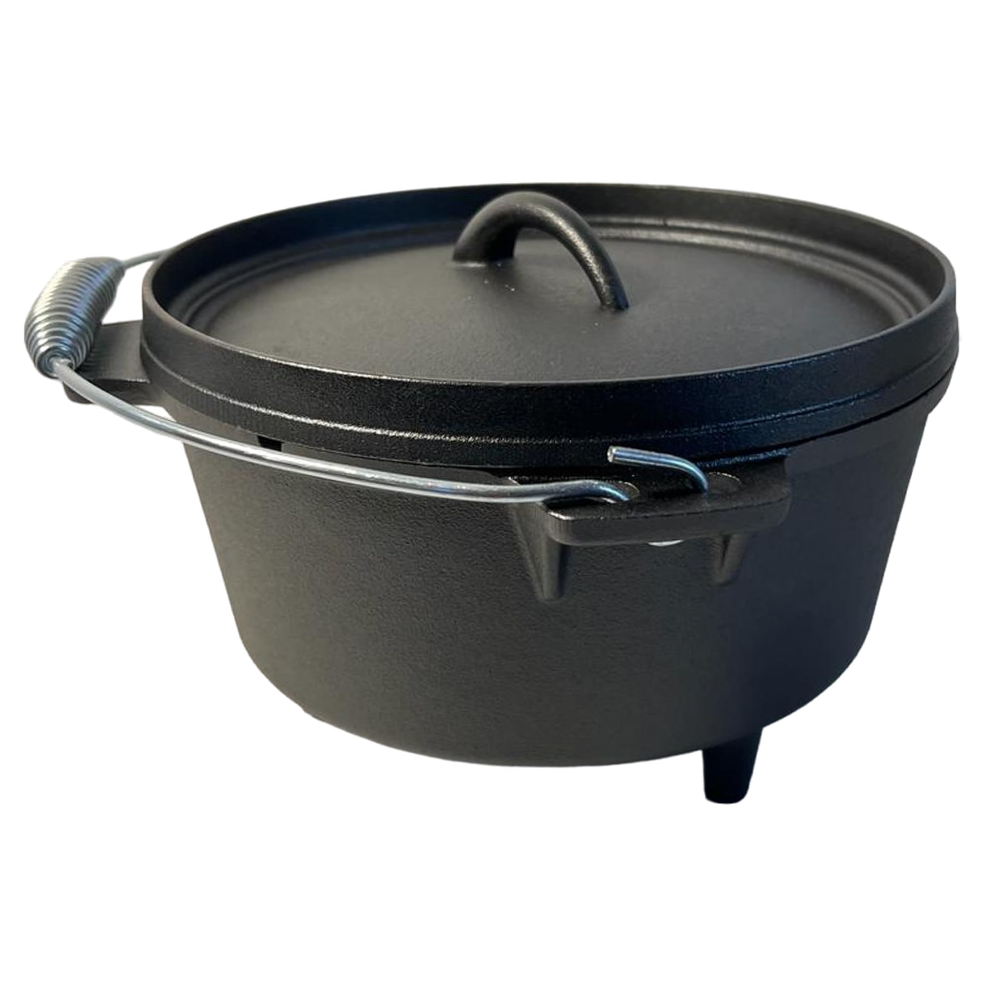 Cast Iron 3 Litre Dutch Oven pre-seasoned cooking pot with three feet ...