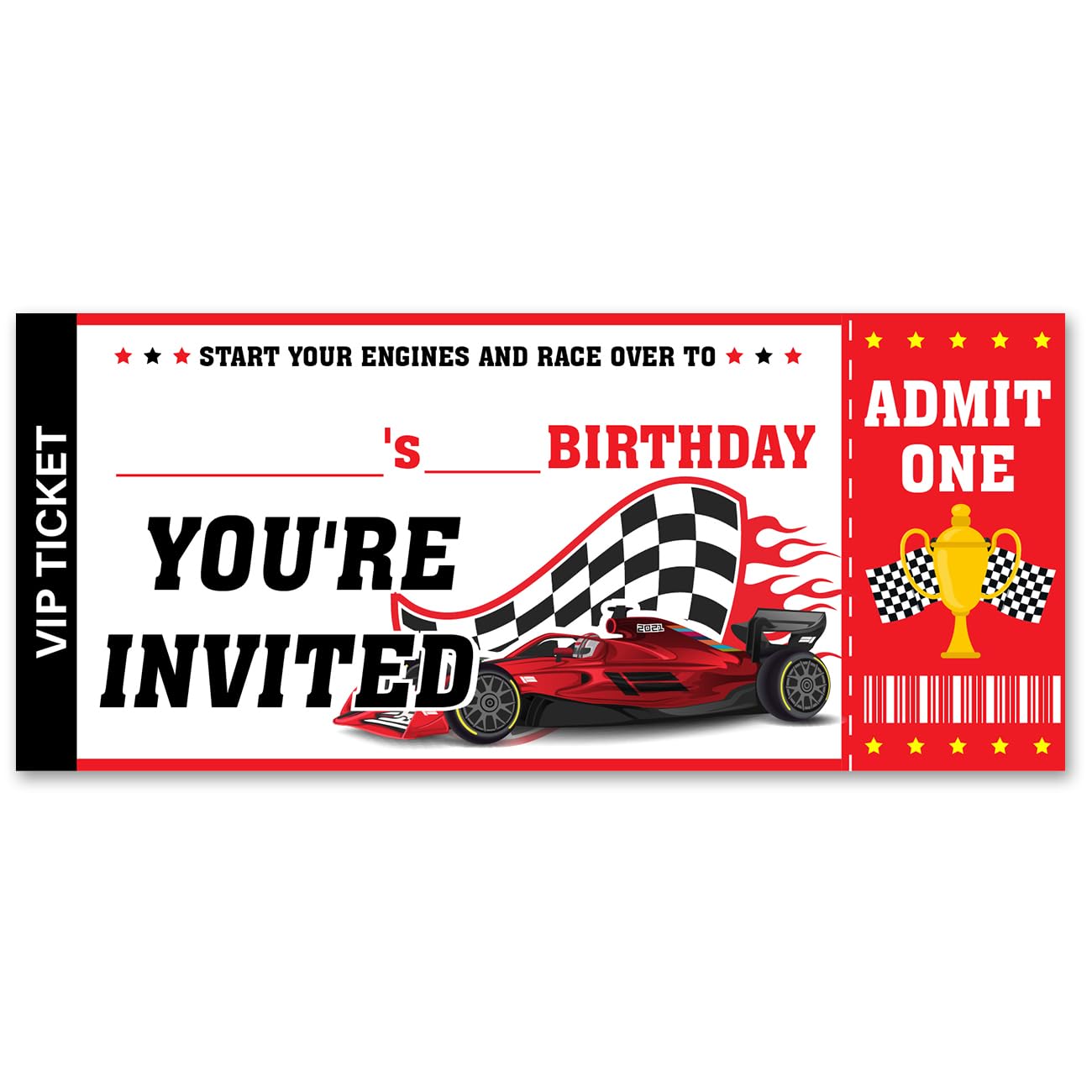 Amazon.com : VAHATAN Car Racing Birthday Party Invitations 20 Pack Red ...