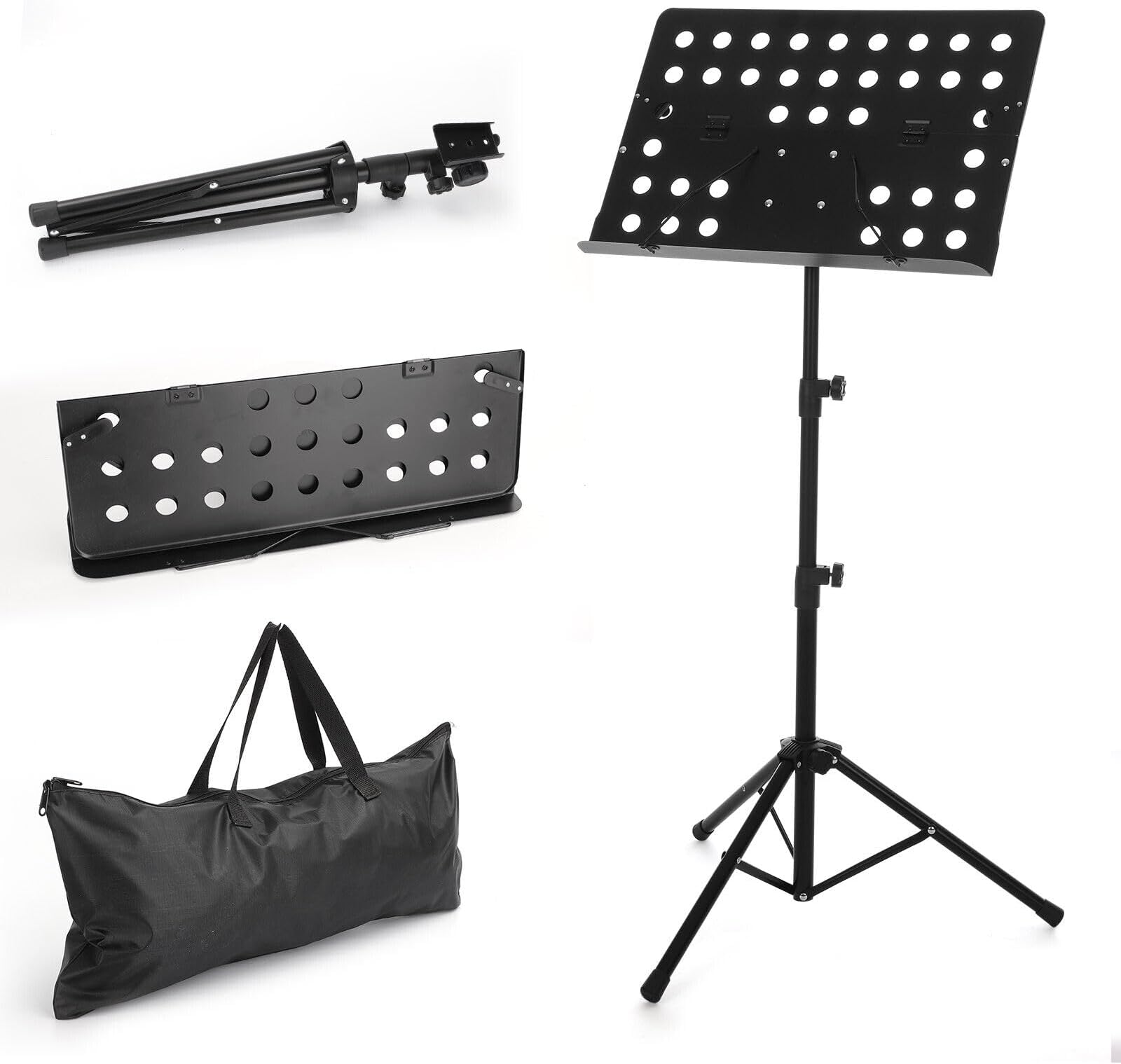 Holdfiturn Music Stands Music Sheet Stand Portable Heavy Duty Folding ...