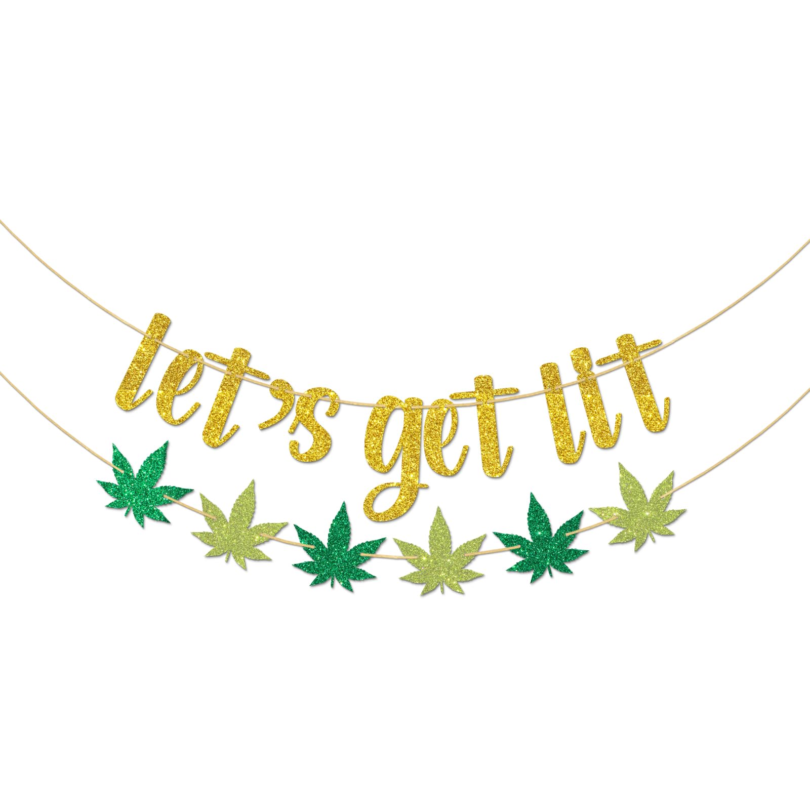 Amazon.com: Dalaber Let's Get Lit Banner, Marijuana Theme Birthday ...
