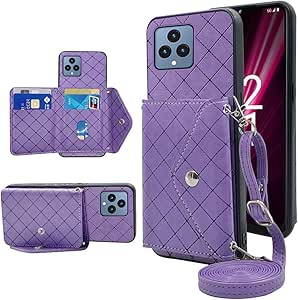 Amazon.com: Compatible with T-Mobile Revvl 6 5G 2022 Wallet Case with Crossbody Strap Stand ...