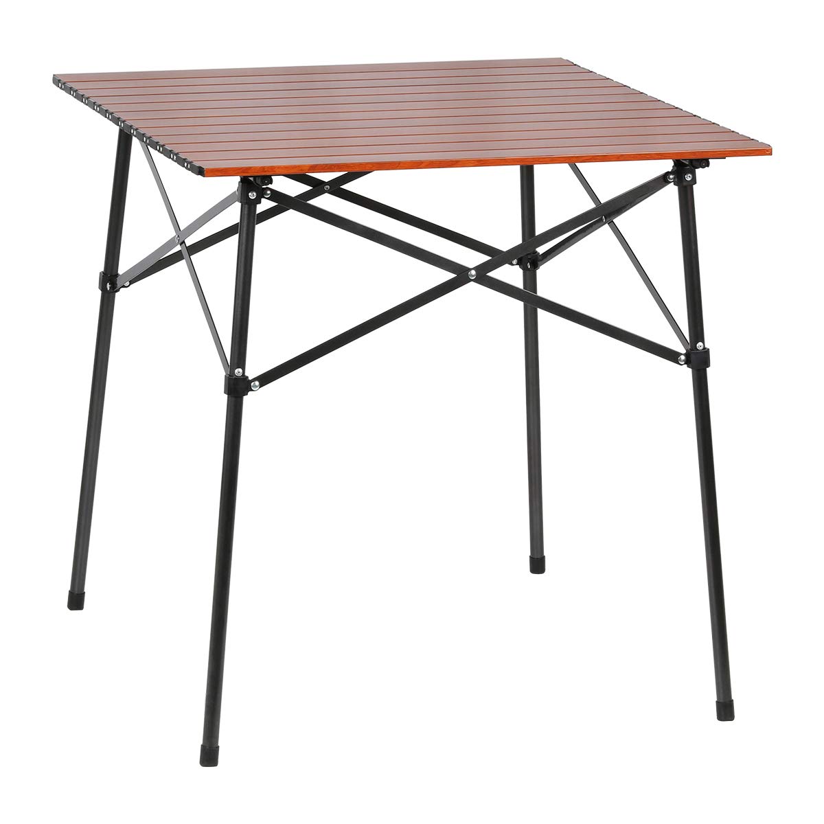 PORTAL Lightweight Aluminum Folding Square Table Roll Up Top 4 People ...