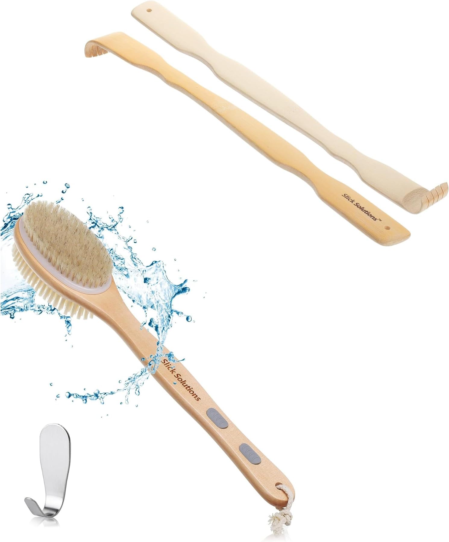 Amazon.com: Slick- Bamboo Back Scratcher and Shower Brush : Beauty ...