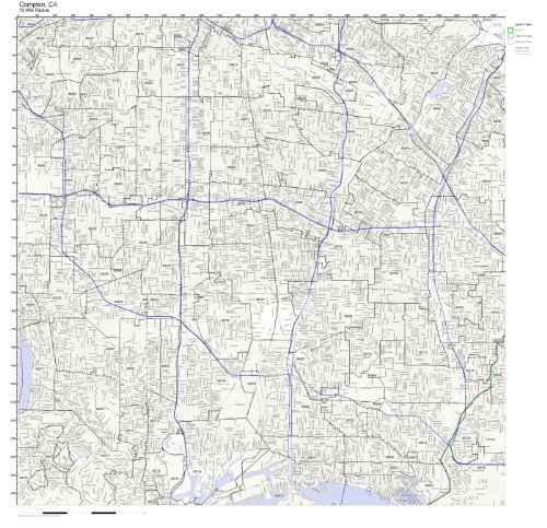 Amazon.com: Working Maps Compton, CA Zip Code Map Laminated : Office ...