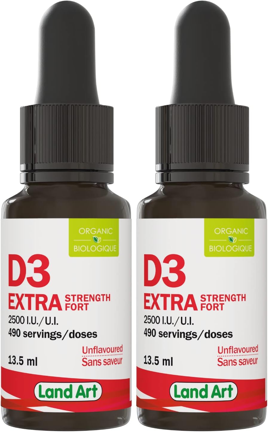Certified Organic Vitamin D3 (490 Drops/Servings) - Extra Strength ...