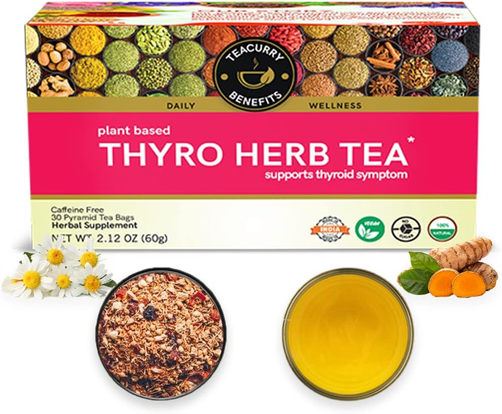 Amazon.com : Teacurry Thyroid Support Tea (1 Month Pack, 30 Tea Bags ...