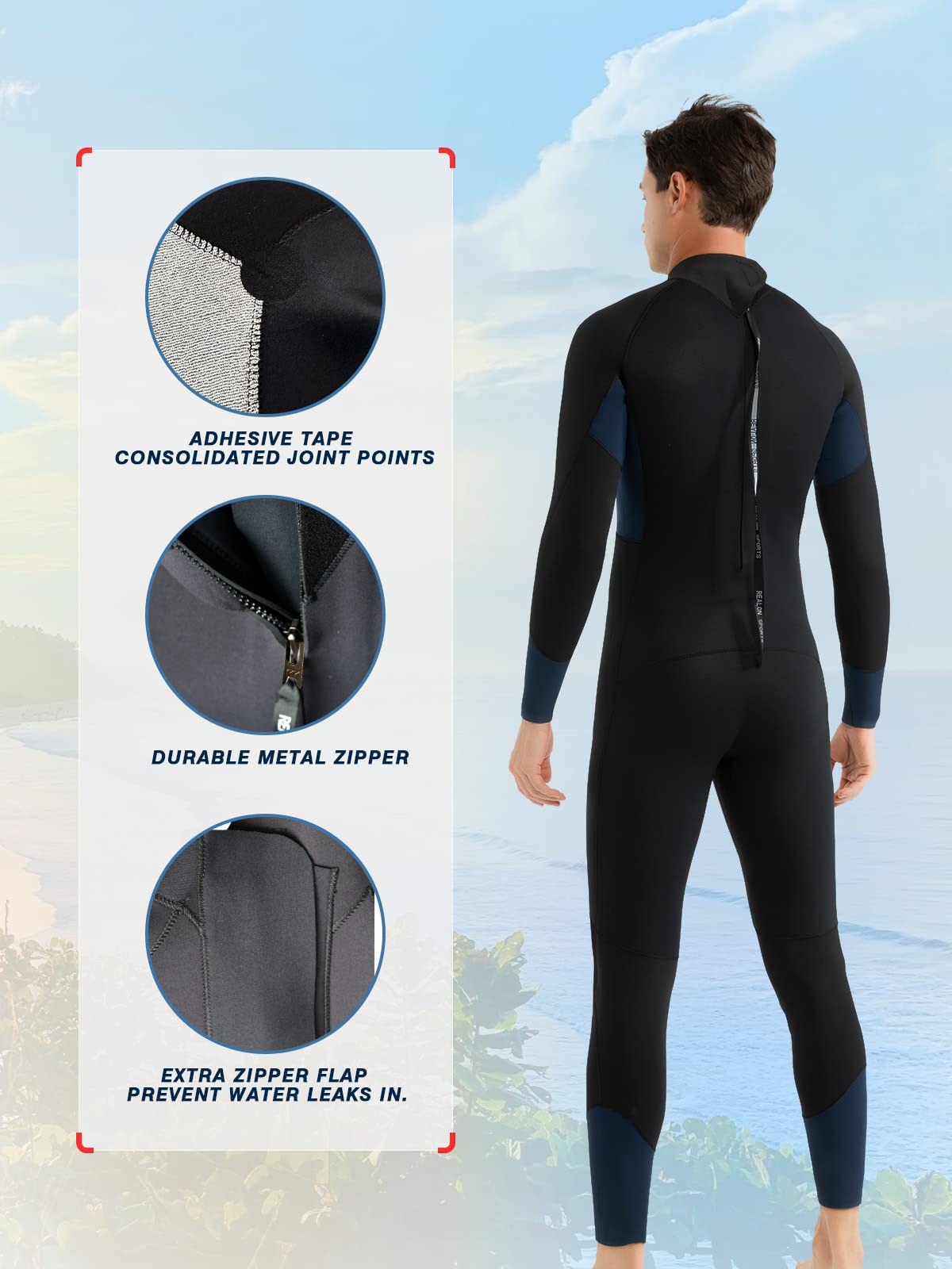 Snapklik.com : Mens Womens Wetsuit 5/4mm Neoprene Scuba Diving Long ...