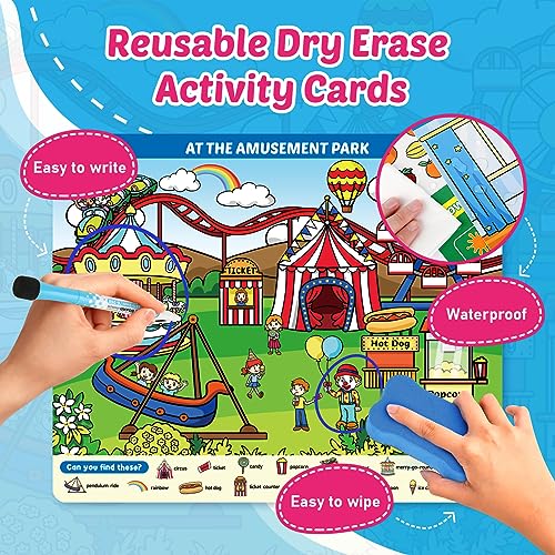 Snapklik.com : Search And Find Cards Educational Toys,Reusable Dry ...