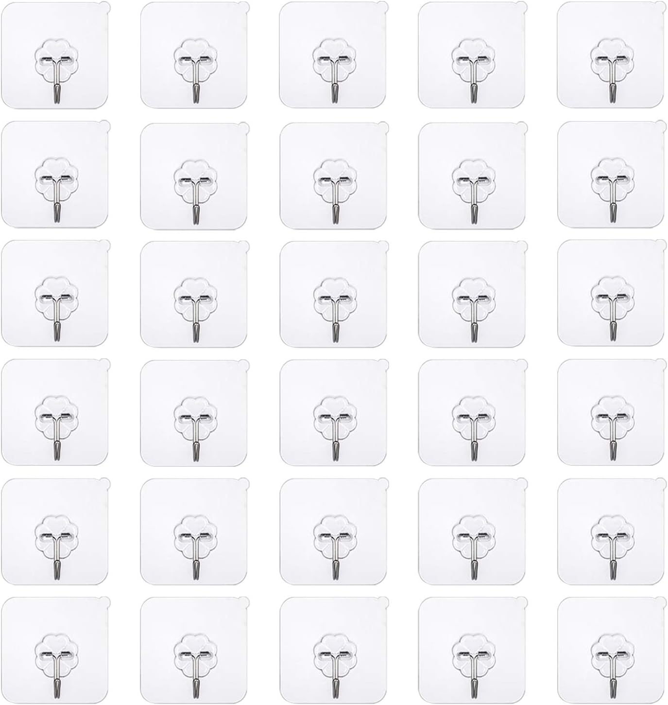30 Pack Adhesive Hooks Heavy Duty Wall Hooks Strong Adhesive Hooks ...
