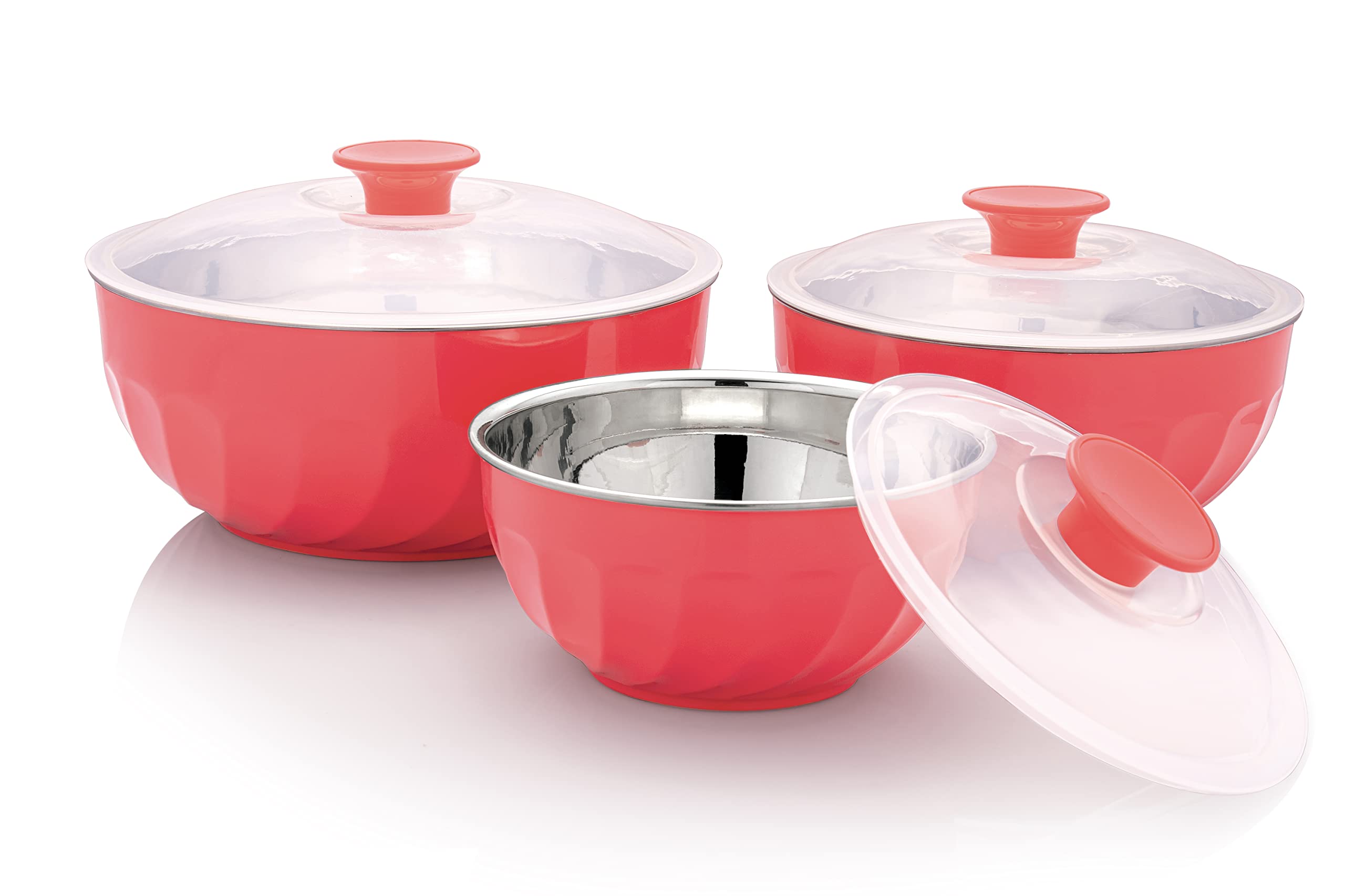 Buy Nescro Mixing & Serving Microwave Safe Stainless Steel Bowl 3 Pcs ...