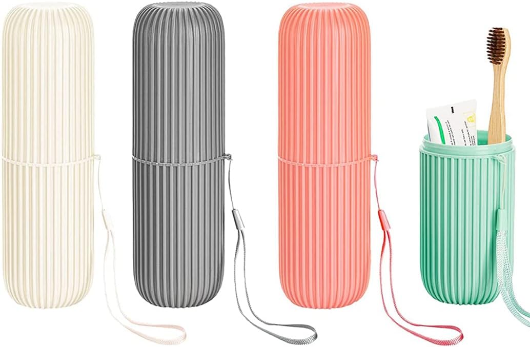 iDopick 4 Pack Travel Toothbrush Case, Portable Toothbrush Toothpaste ...