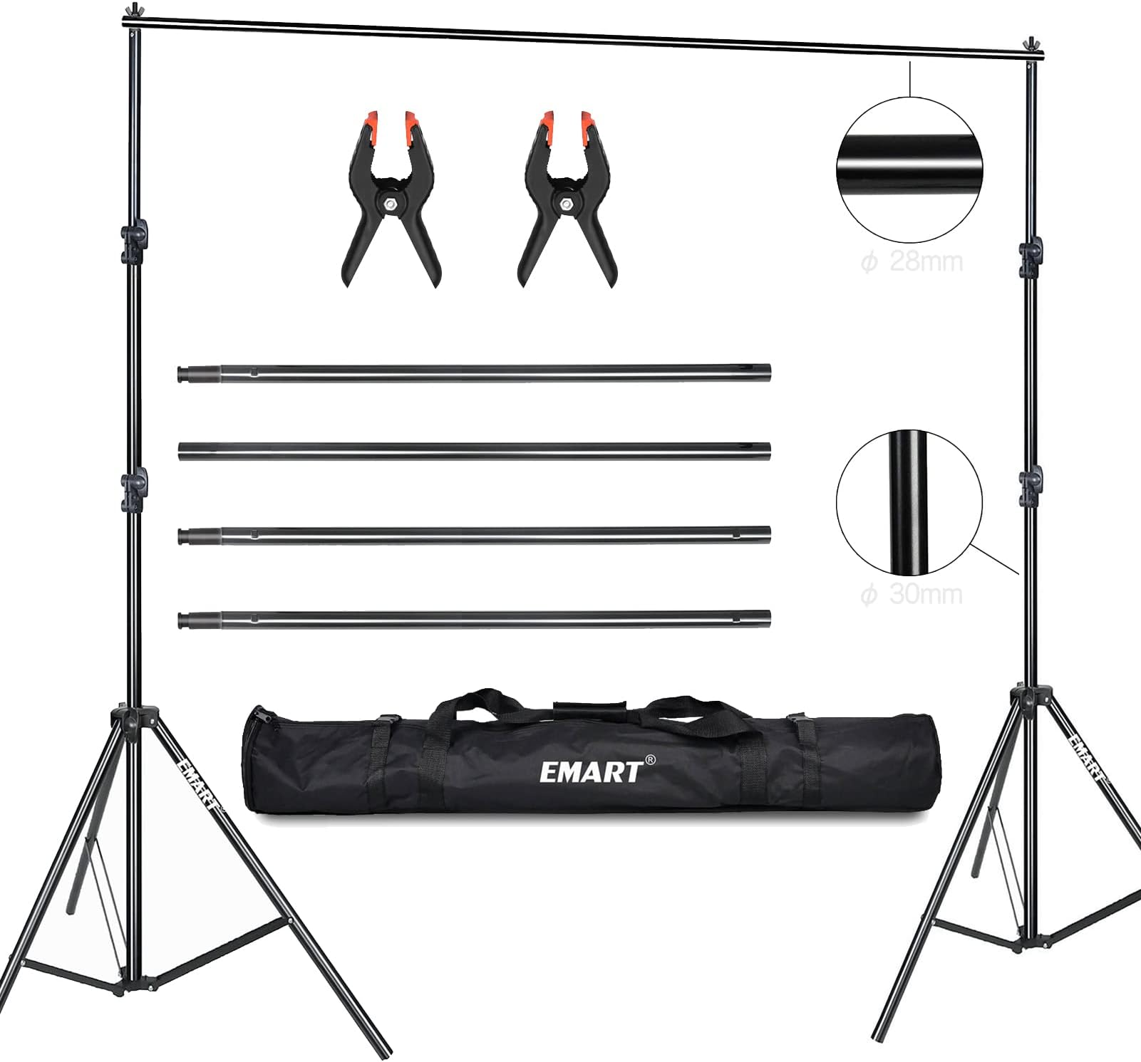 EMART Photography Backdrop Stand 2.8x3m (9x10ft) Heavy Duty Photo ...