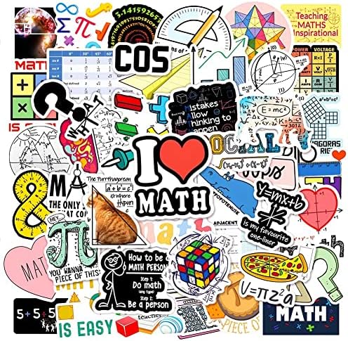 Amazon.com: Math Stickers |50Pcs Mathematics Waterproof Vinyl Decals ...