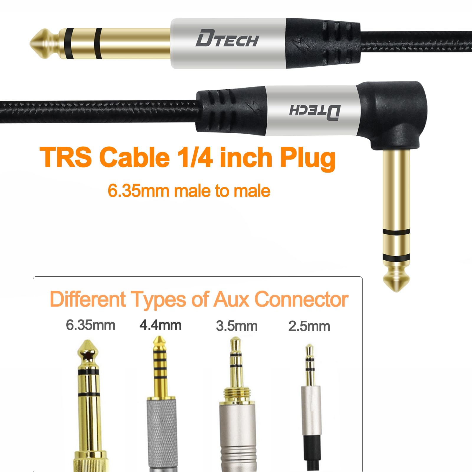 Snapklik.com : 3ft Electric Guitar Cable TRS 1/4 Instrument Cord Aux ...