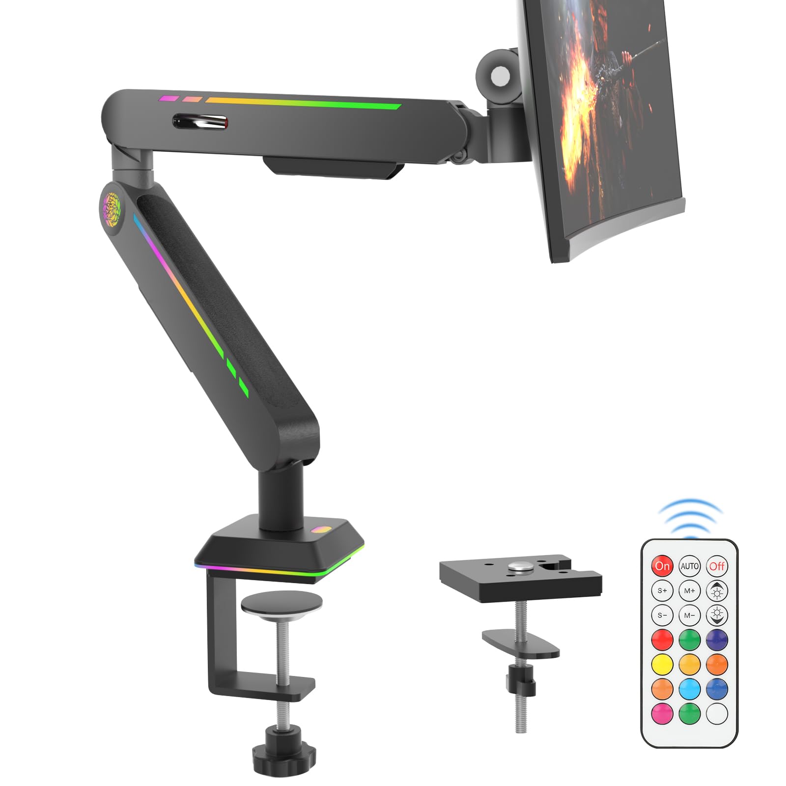 Amazon.com: RGB Single Monitor Stand Arm,Dynamics Touch Function,Fits ...
