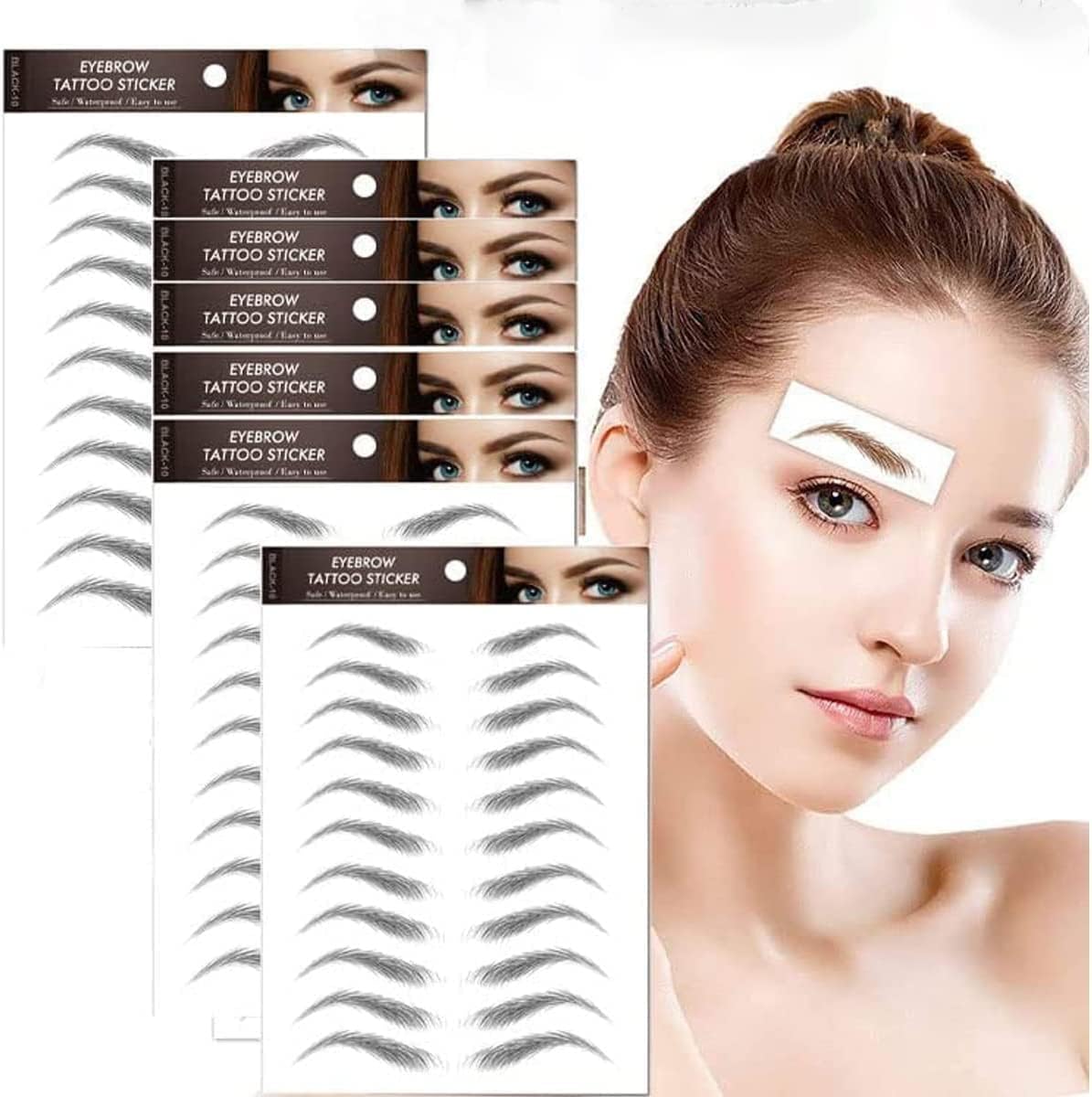 Amazon.com : 77Pairs Eyebrow Tattoo Stickers 4D Hair-like Waterproof ...