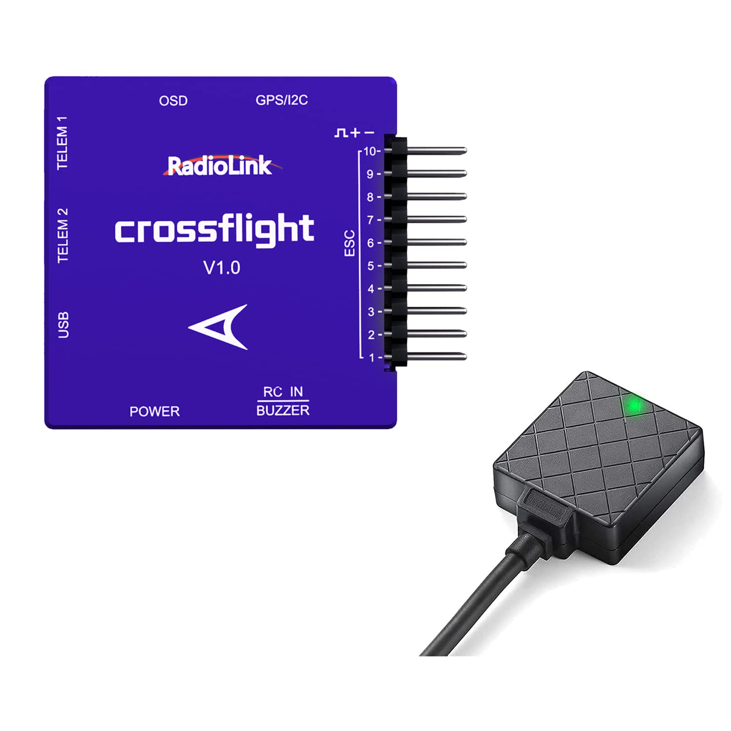 Amazon.com: Radiolink Crossflight Flight Controller and M8N TS100 GPS Compass Module, 10 PWM ...