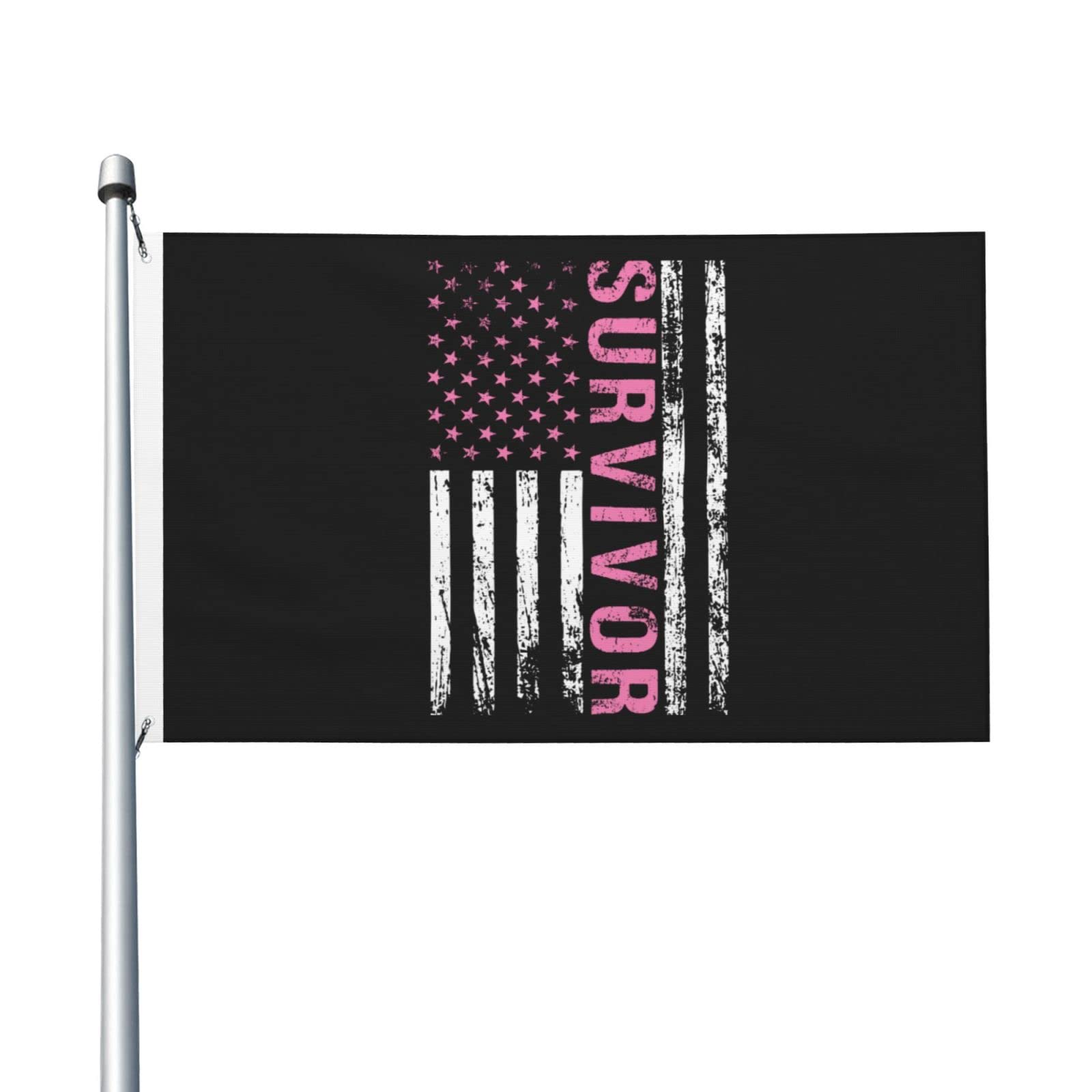 Amazon.com : Fight Breast Cancer Awareness Survivor U.S. Flag Flag 3x5 ...