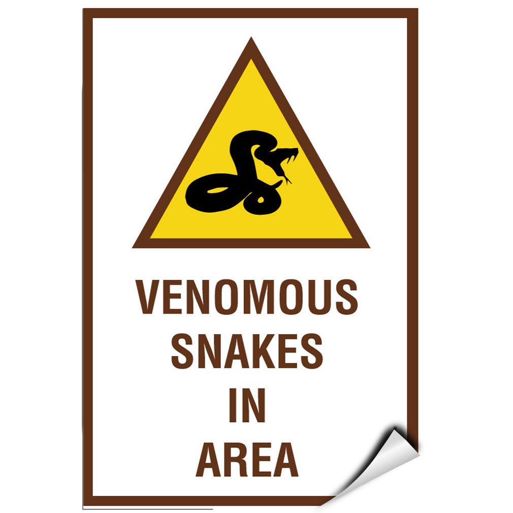 Venomous Snakes in Area Activity Sign Campground Signs Label Decal ...