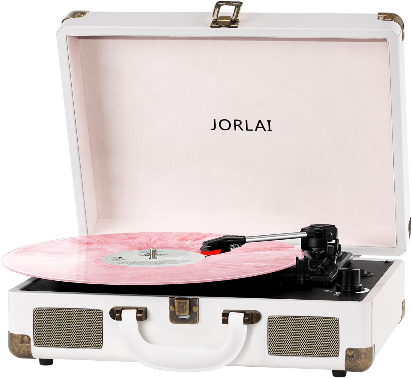 Amazon.com: JORLAI Record Player 3 Speeds Turntable with Bluetooth ...