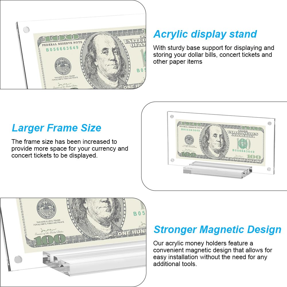 Snapklik.com : Ukontagood 1/2/5 Pack Acrylic Dollar Bill Frame, Dollar ...