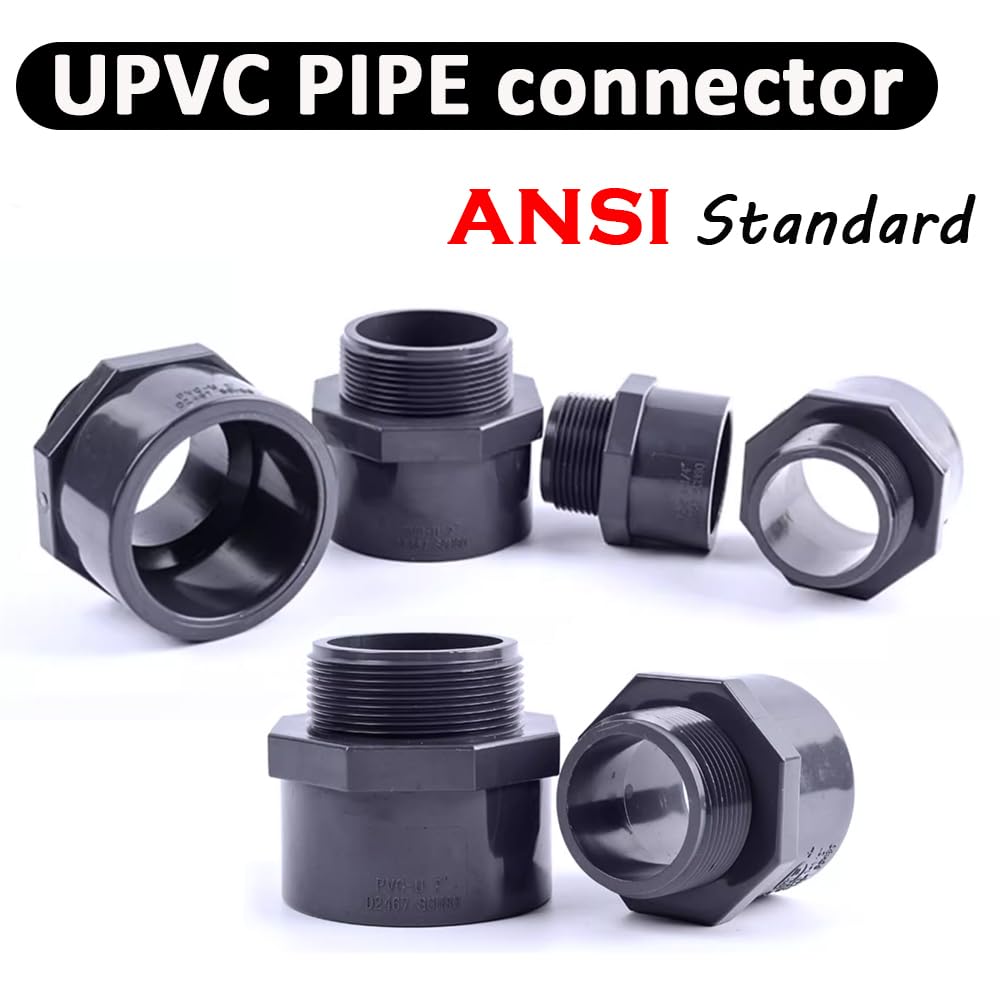 UPVC Pipe Threaded Connector, Industrial Grade ANSI SCH80 Gray U-PVC ...