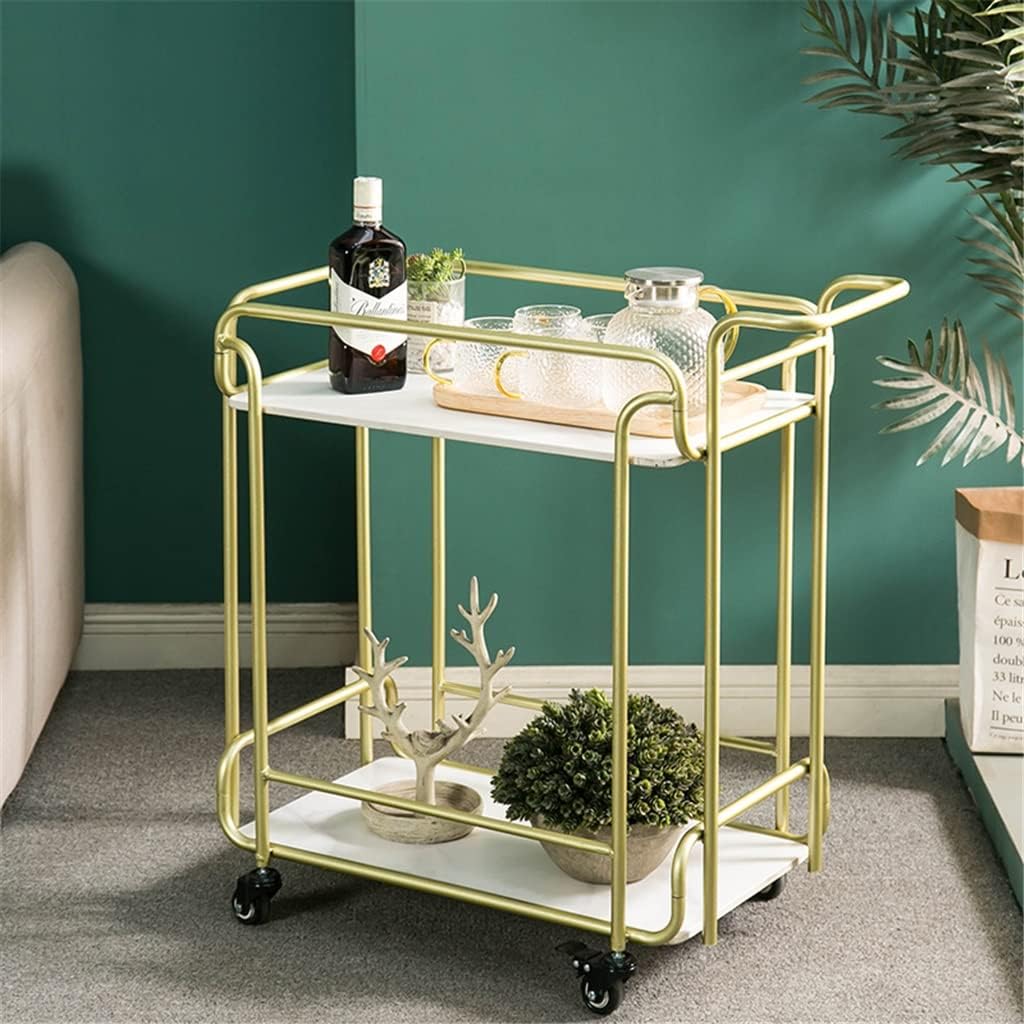 Amazon.com: EYHLKM Golden Hotel Bar Trolley Restaurant Mobile Hand Push ...