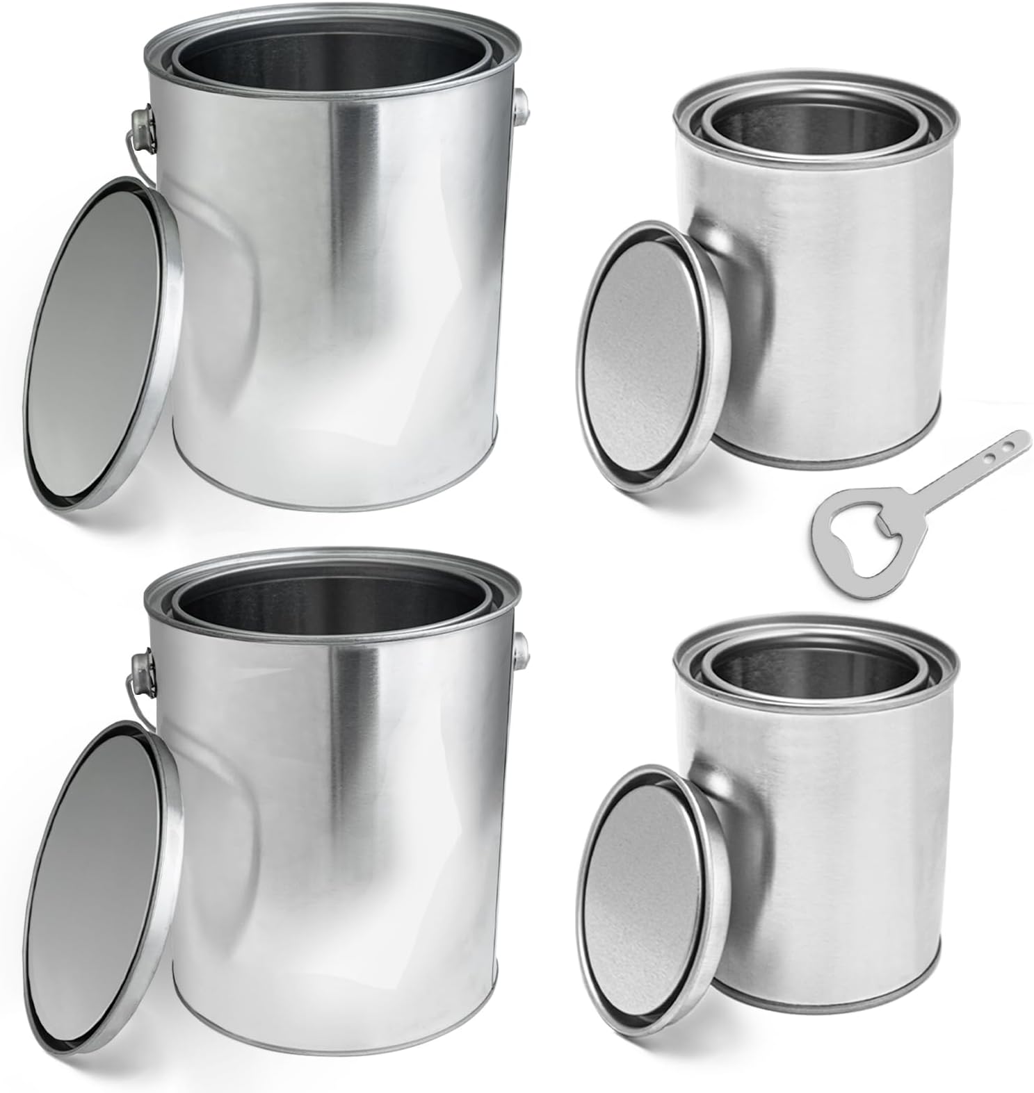 Amazon.com: AKOLAFE 4 Pack Empty Paint Cans with Lids 1 Gallon Paint ...
