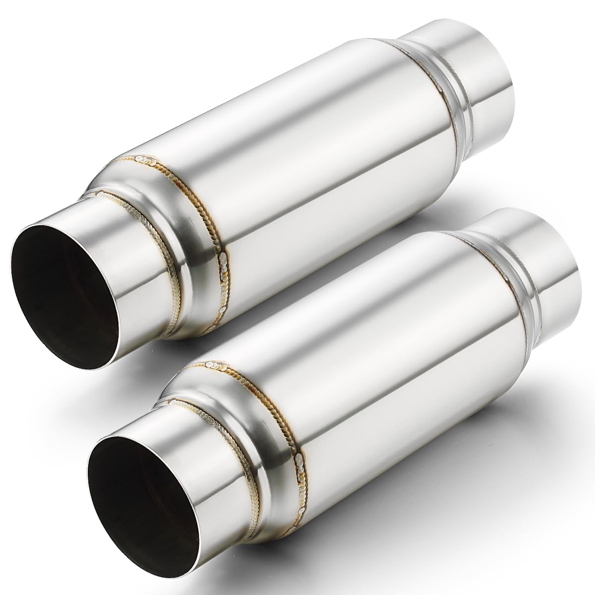 Amazon.com: A-KARCK Exhaust Resonator 3" Inlet, 3" Inlet 3" Outlet 12 ...