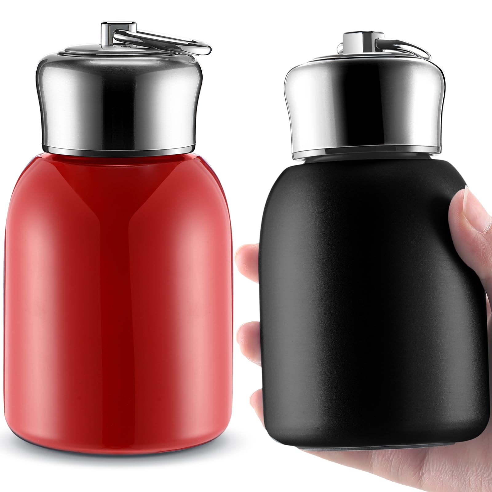 Amazon.com: Mifoci 2 Pcs 10oz Mini Stainless Steel Water Bottle Slim ...