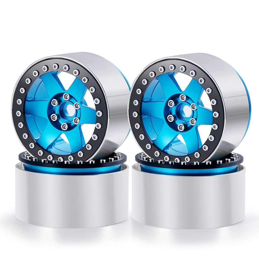 Amazon.com: RCLIONS 2.2" Beadlock Wheels 35mm RC Aluminum Rims for ...