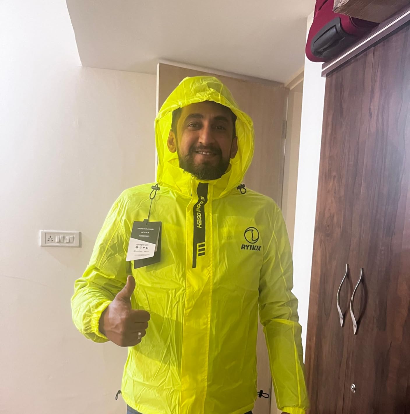 Rynox Unisex Adult H2Go Pro 3 Rain Jacket I 15000Mm Waterproof Nylon ...