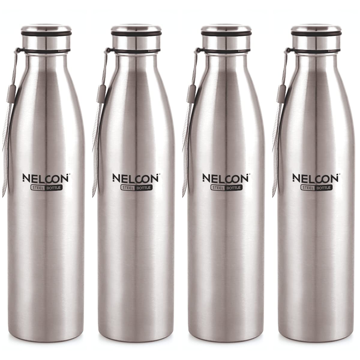 Nirlon Stainless Steel Water Bottle Set, 1 Litre, Set of 4, Silver (F ...