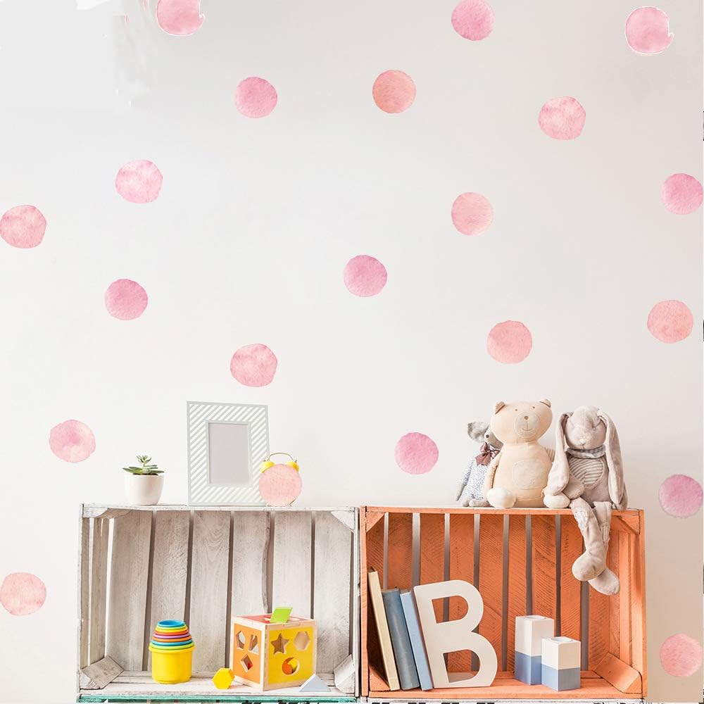 Spilay Pink Dot Wall Decals Wall Stickers Peel and Stick Removable Wall ...
