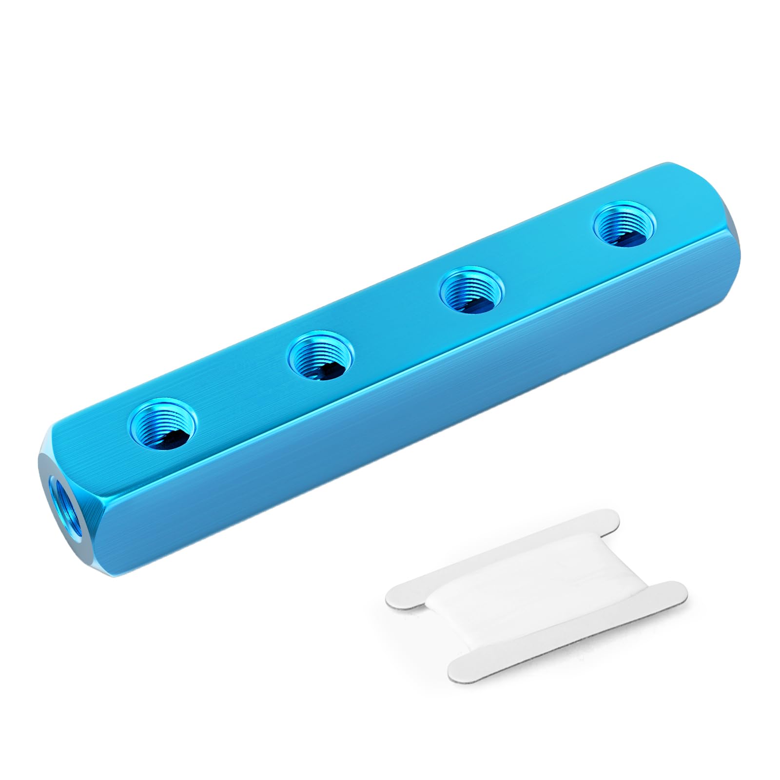 TAILONZ PNEUMATIC 1/4″ Blue 4 Way 7 Port Pneumatic Shunt Aluminum Block ...