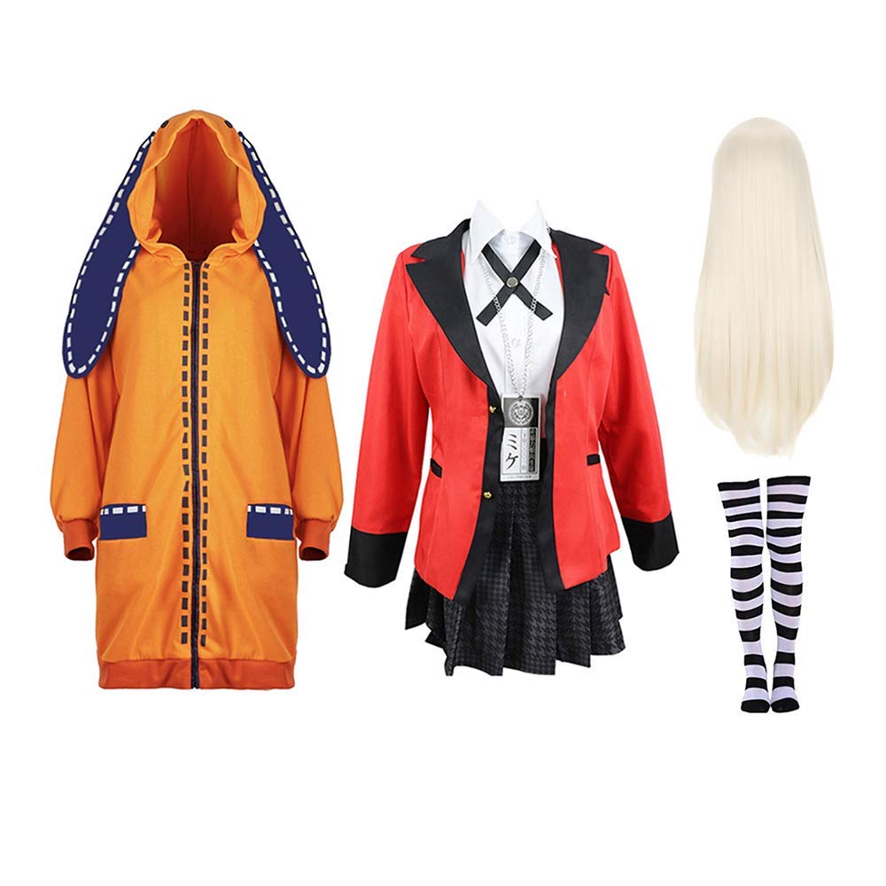 Buy 通用Runa Yomoduki Cosplay Jacket and Wig Set Anime Kakegurui Runa ...