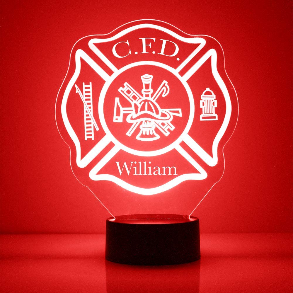Custom Fire Department Maltese Cross LED Sign Night Light Lamp with ...
