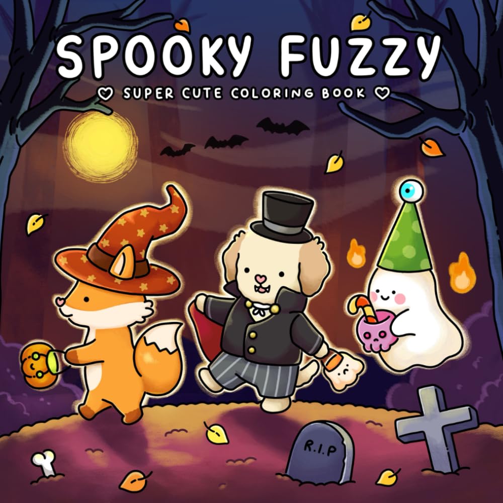 Spooky Fuzzy: Cute Creepy Coloring Book for Adults and Teens for ...