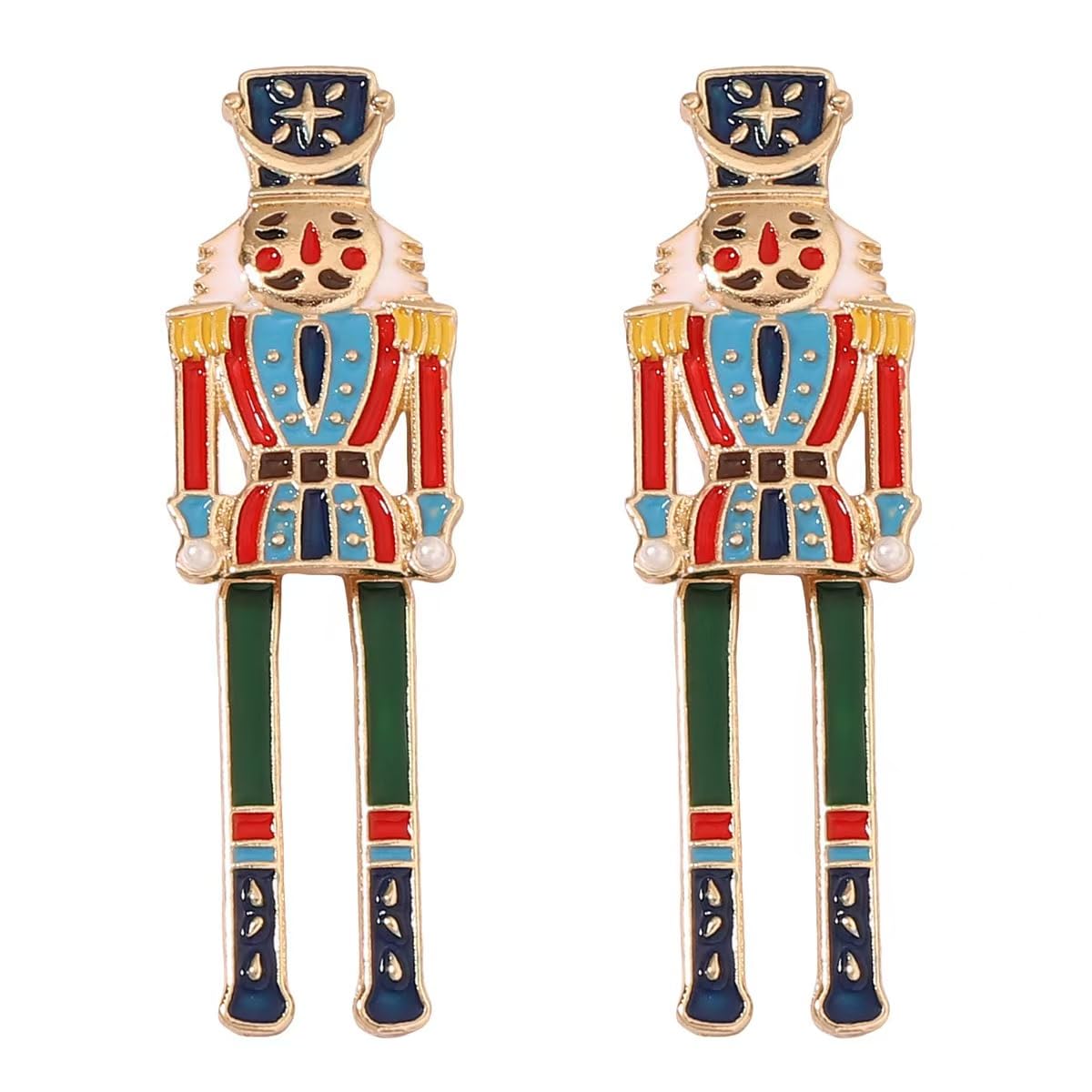 Amazon.com: Super Cute Pair of Nutcracker Earrings with Moveable Legs for Women. Fun Moveable ...