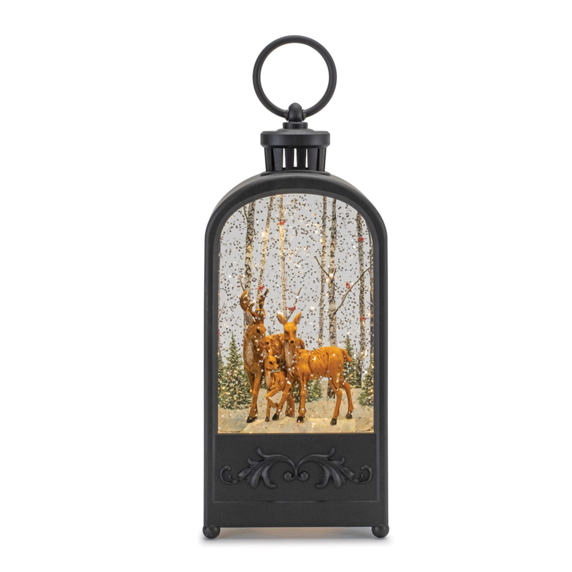 Amazon.com: Melrose Plastic LED Snow Globe with Deer and Trees ...