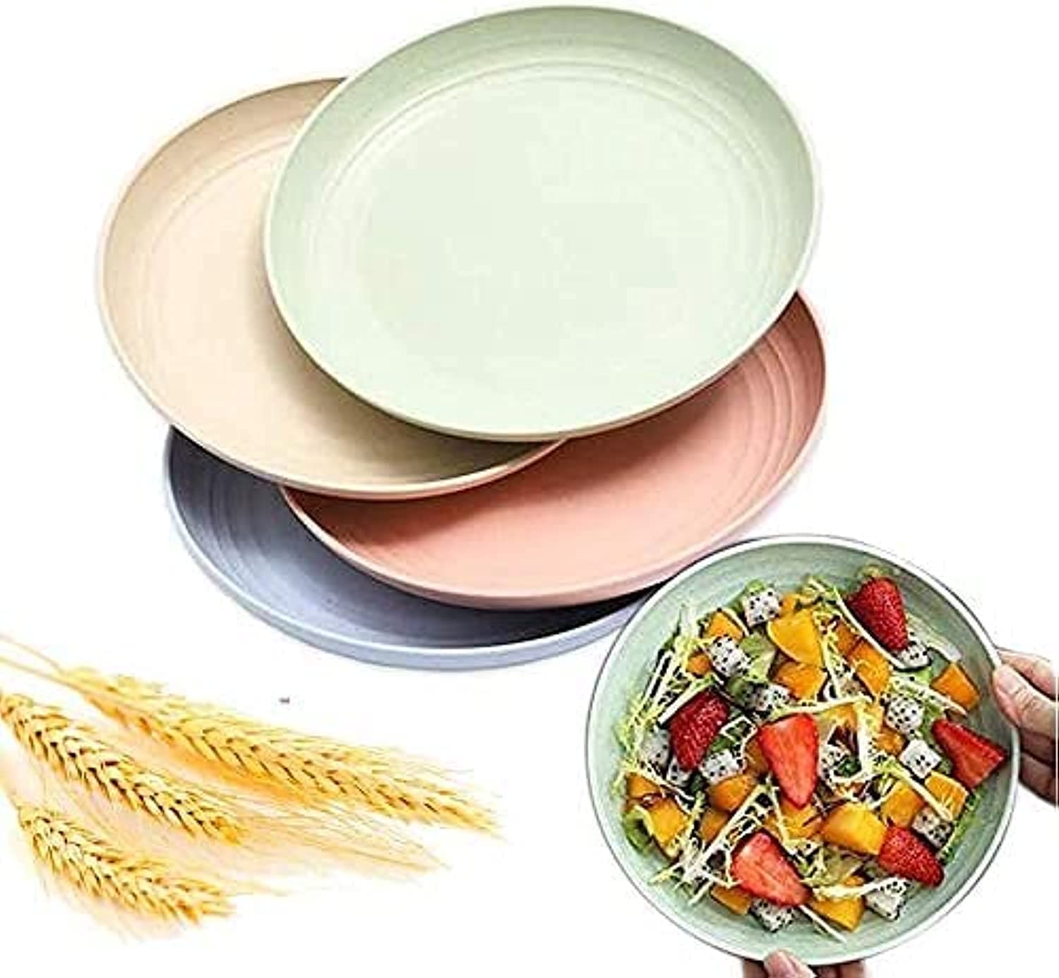 Buy MahMir® Wheat straw life Plates - Reusable Plate Set - Dishwasher ...