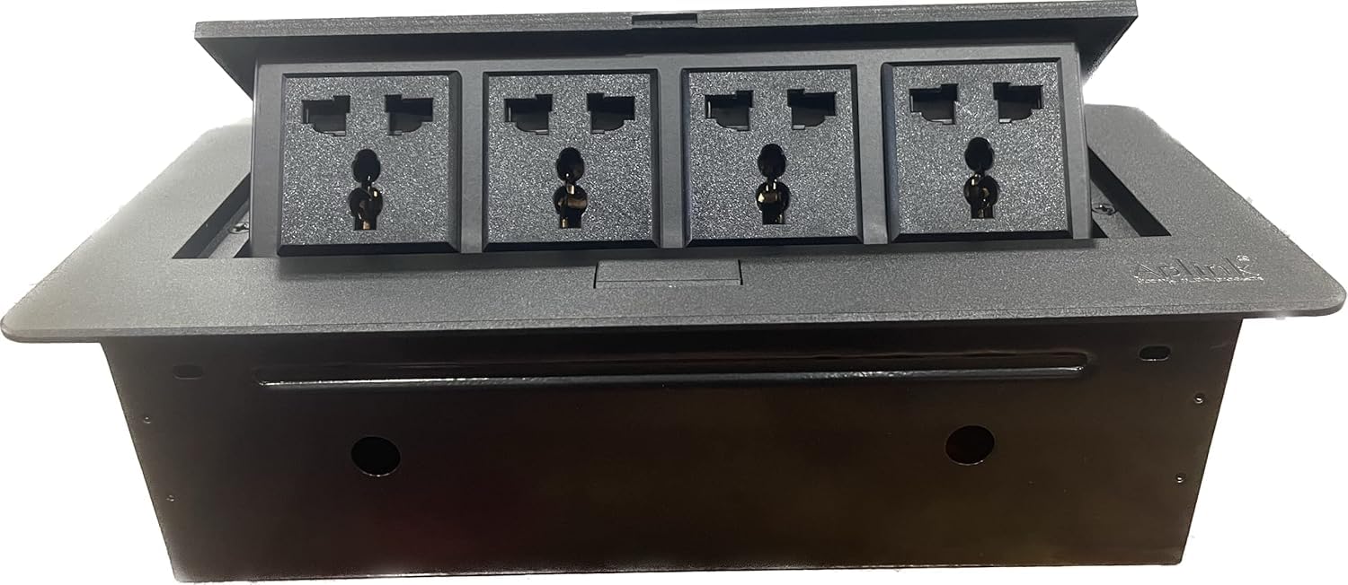 MakWorld® Hydraulic Popup Box for Conference Table with 4 Power Desktop ...