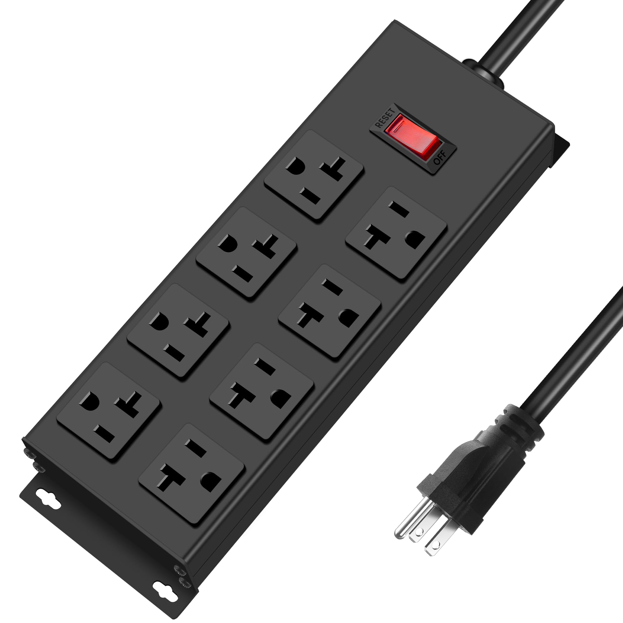 Amazon.com: JUNNUJ Heavy Duty 20 Amp Power Strip, Garage 8 Outlets ...