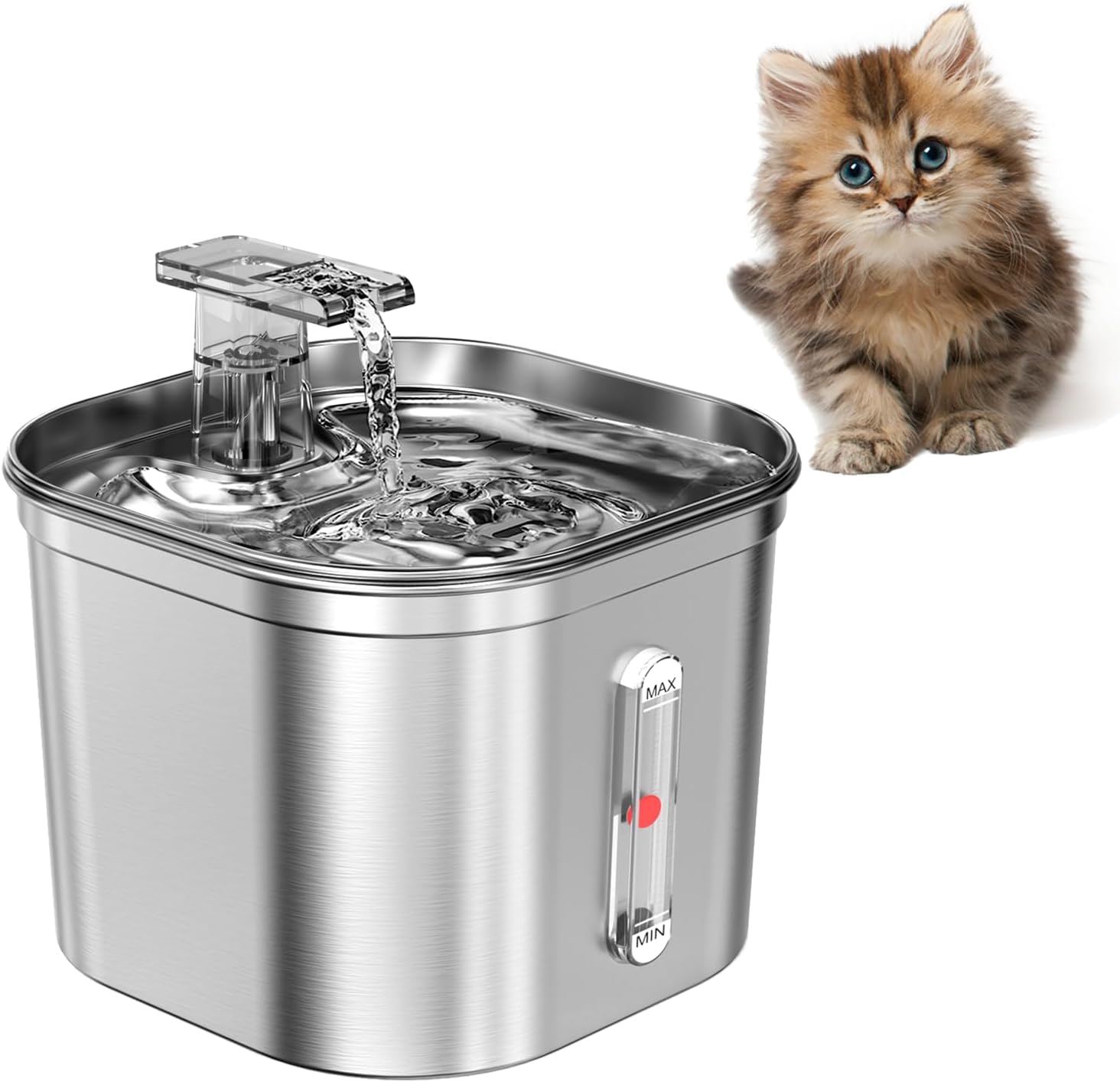 Amazon.com : Upgrade Cat Water Fountain Stainless Steel, Cobectal 74oz ...