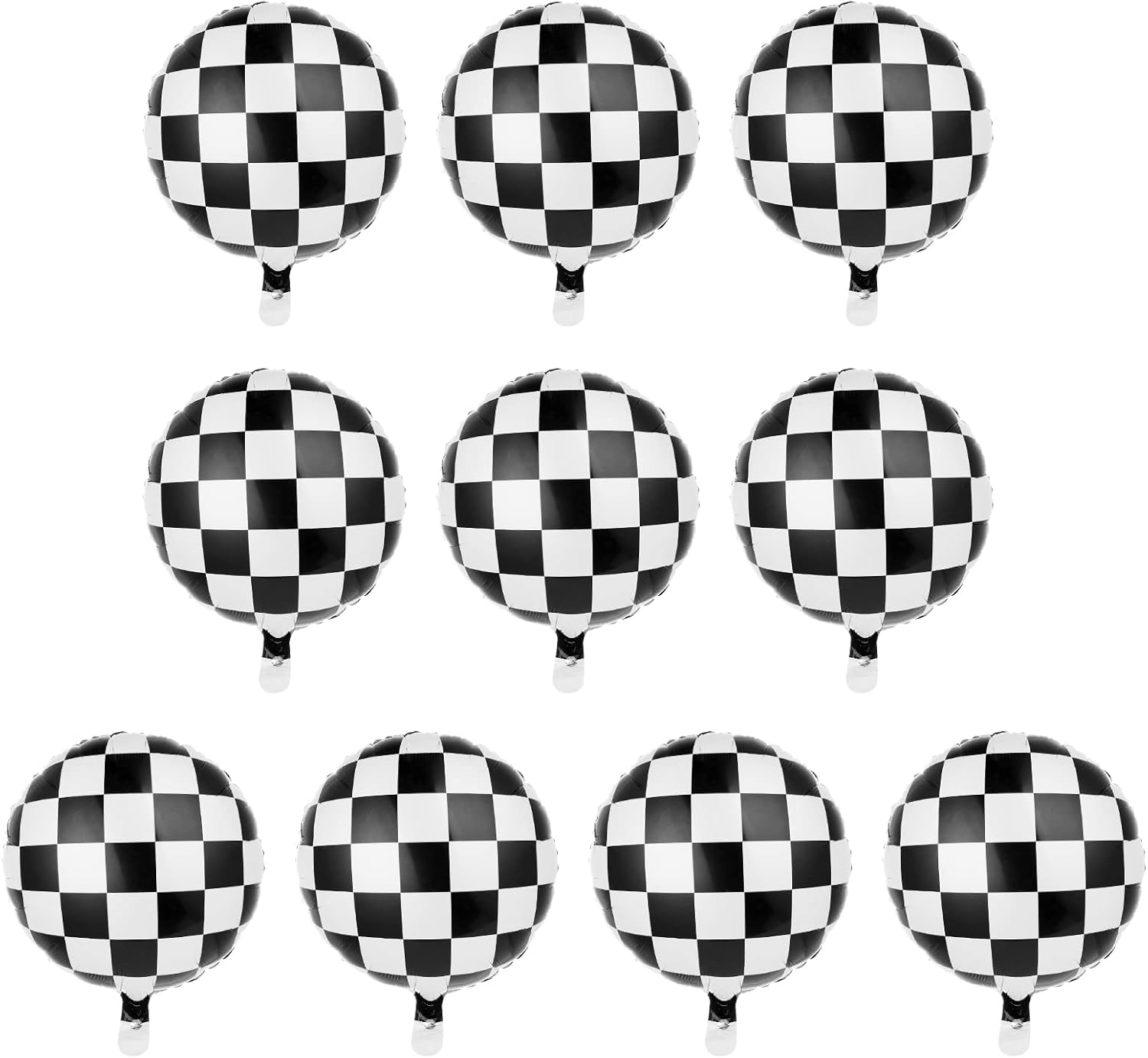 Amazon.com: Prasacco 10Pcs Racing Car Balloon Checkerboard Mylar ...