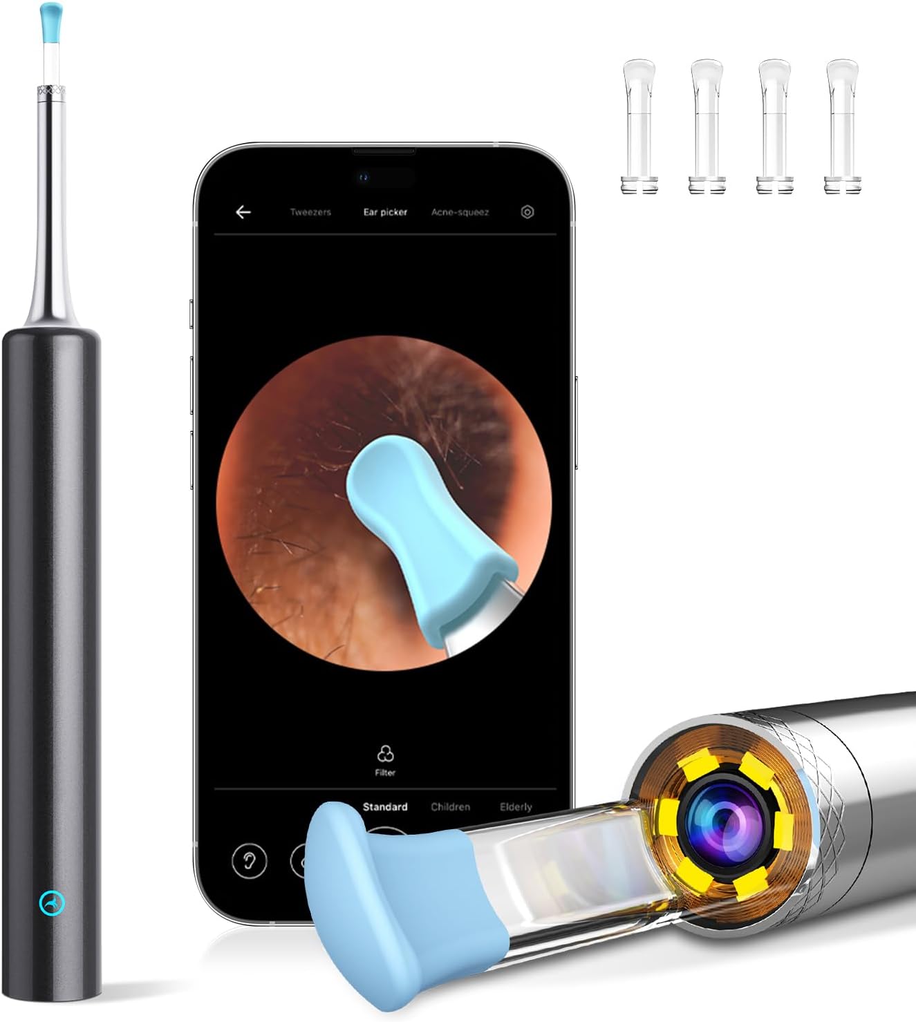 Amazon.com: Frenzolite Ear Camera Wax Removal - C3 Upgraded Ear Cleaner ...