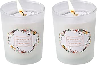 Amazon.com: 2pack Scented Candle English pear Freesia, 30 Hour Burn,Jar Candle Scented Candles ...