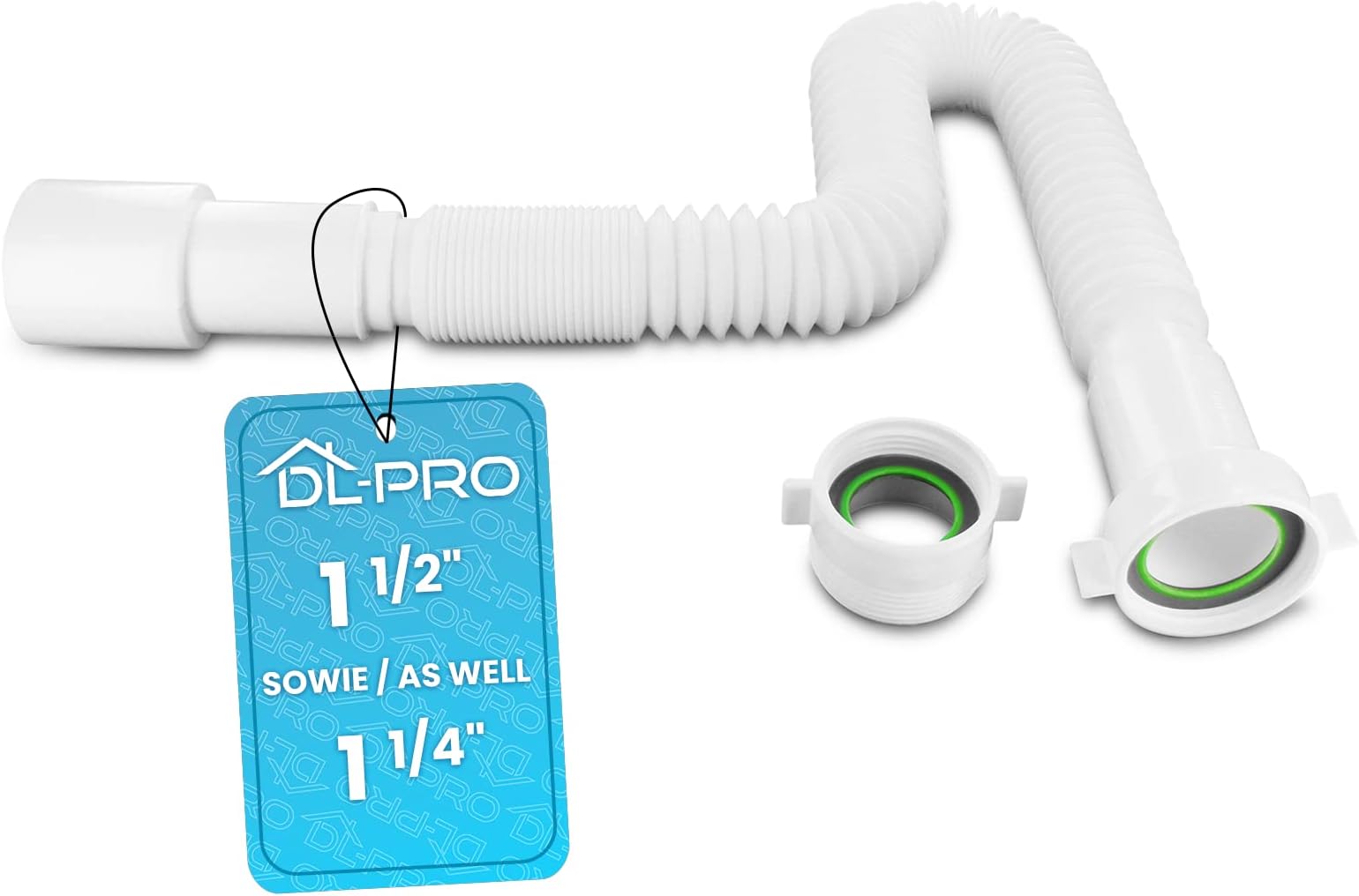 DL-pro Siphon 1 1/2 sowie 1 1/4 Zoll x 40/50mm ausziehbar von 39 bis 85 ...