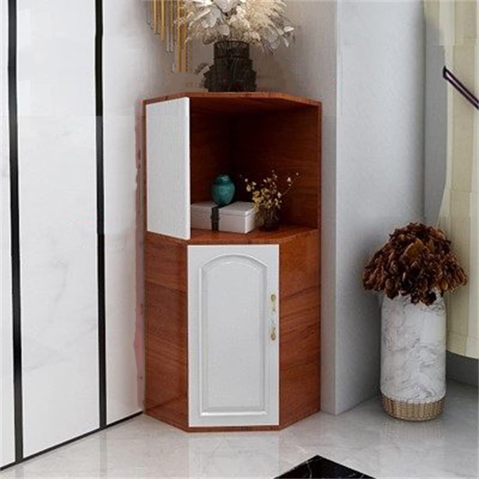Triangular Corner Cabinet Living Room Tall Triangle Corner Shelf MDF